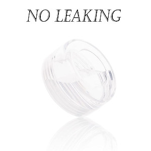 ZEJIA 3 Gram Sample Containers with Lids, 50 Count Tiny Sample Jars, 3ML Makeup Cosmetic Containers for Lip Balms, Lotion, Powder, Beauty Products(Clear Lids)