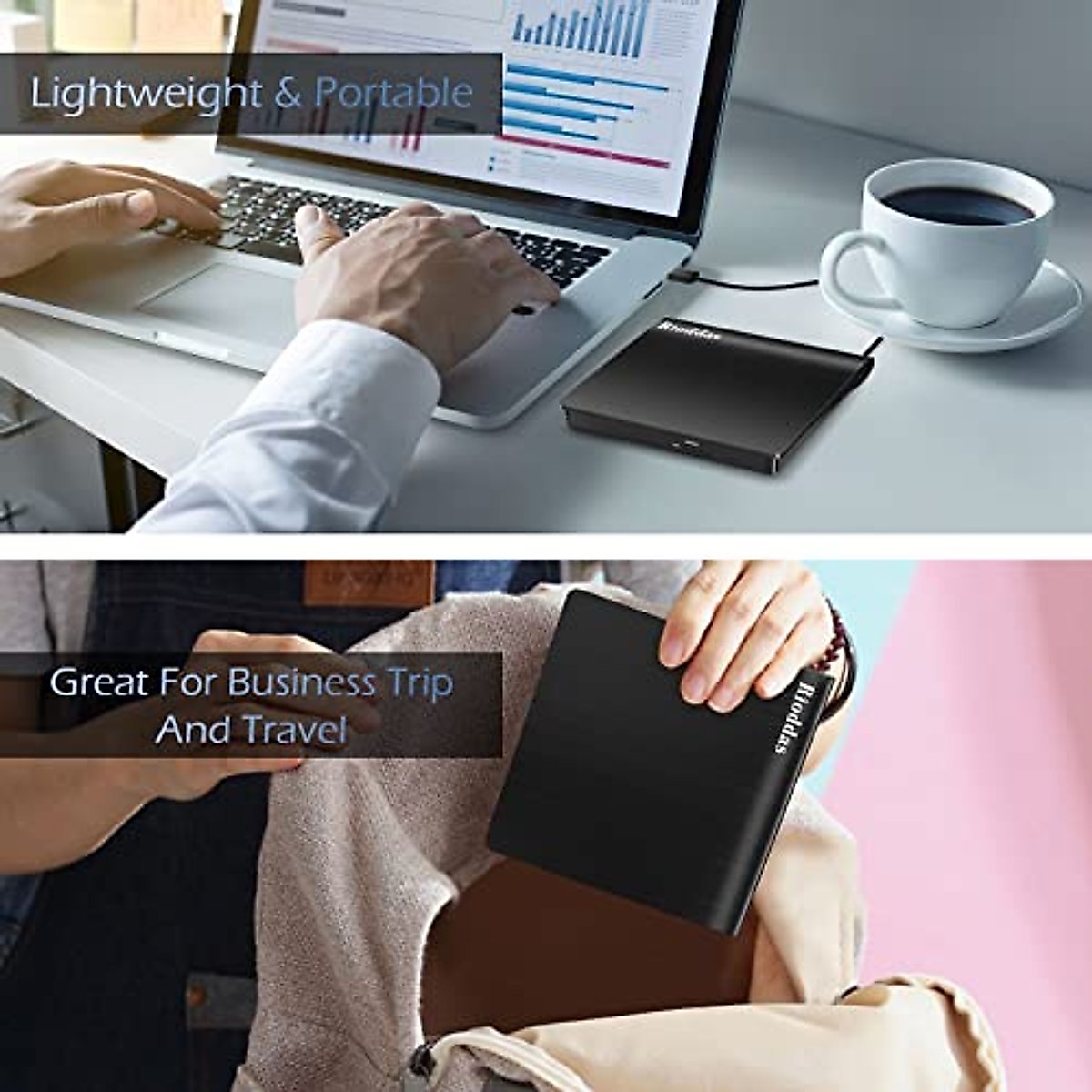 External CD/DVD Drive for Laptop USB 3.0 CD/DVD Player Portable CD DVD +/-RW Burner DVD/CD ROM Reader Rewriter Writer Disk Drive Compatible with Laptop Desktop PC Windows Apple Mac Pro MacBook Linux