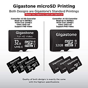 Gigastone 32GB 5-Pack Micro SD Card, Full HD Video, Surveillance Security Cam Action Camera Drone, 90MB/s Micro SDHC UHS-I U1 C10 Class 10