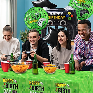 5 Pcs Video Game Party Decoration, Level Up Birthday Balloons，Video Game Foil Balloon for Game On Birthday Party Supplies