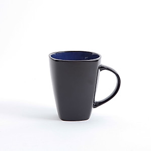 Gibson Elite Soho Lounge Reactive Glaze Stoneware Dinnerware Set, Service for 4 (16pc), Blue