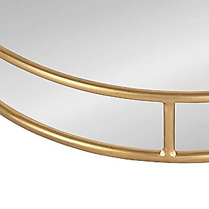 Kate and Laurel Felicia Modern Glam Metal Nesting Trays | Decorative Round Shape with Handles and Mirror Surface, Set of 2, Gold