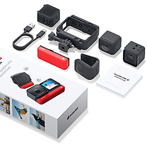 insta360 ONE R Twin Edition – 4K Action Camera & 5.7K 360 Camera with Interchangeable Lenses, Stabilization, IPX8 Waterproof, Touch Screen, AI Editing