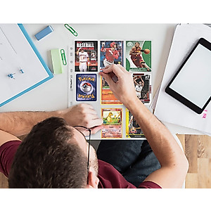 TYH Supplies Heavywieght Trading Card Sleeves for 3 Ring Binder | Double Sided Ultra Clear 11 Hole | 9 Pocket Page Gaming Card Protector Sleeves (25 Pack - 450 Pockets)