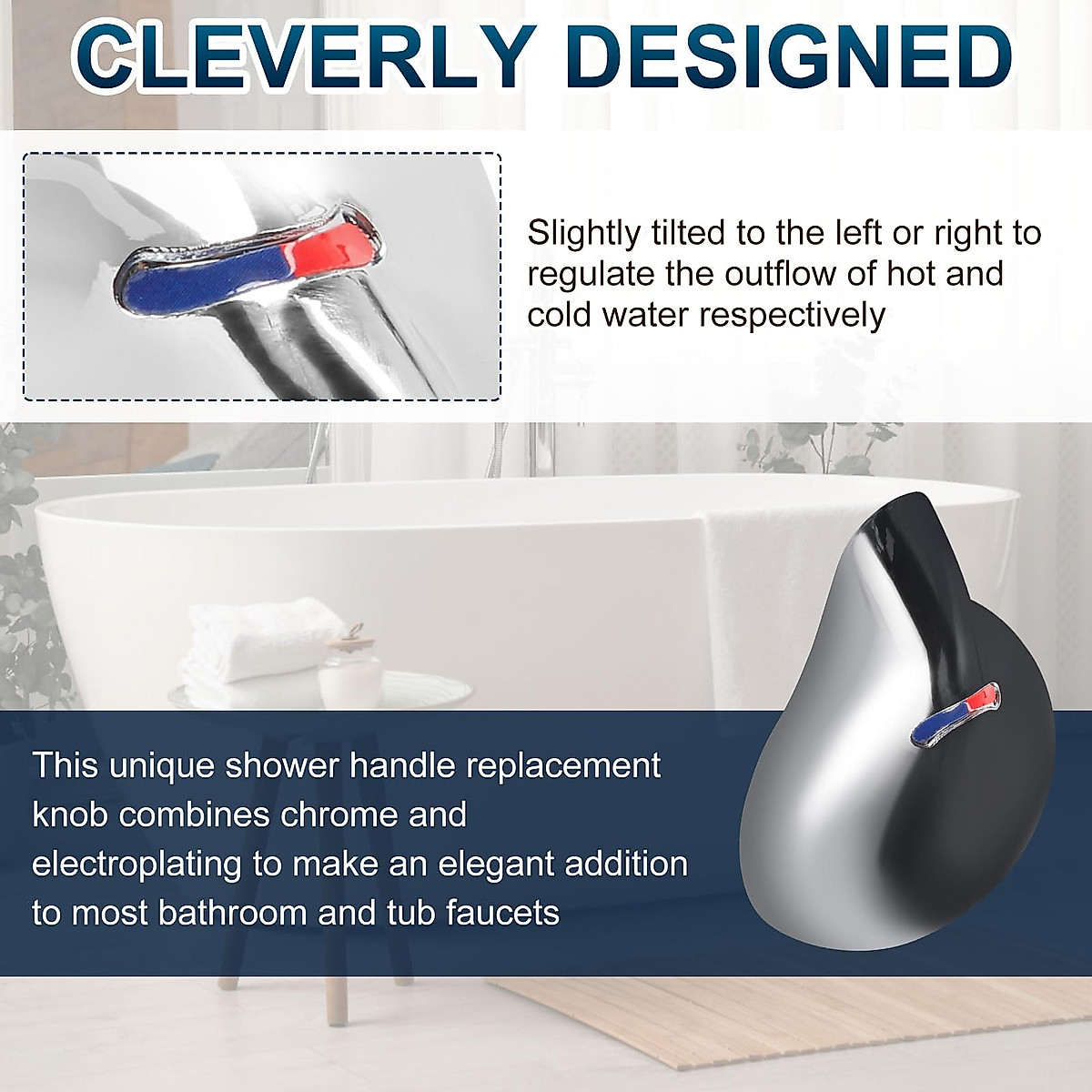 LEDBarz RP28595 Shower Knob Replacement for Delta Faucet Water Temperature Monitoring Control Handle with Cover,Shower Plumbing Repair kit for Delta,Chrome