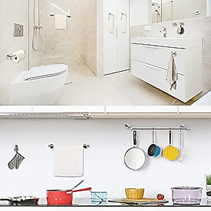 Cilee 10 Piece Brushed Nickel Bathroom Hardware Set, 24 inch Brushed Nickel Towel bar Towel Ring Toilet Paper Holder Robe Towel Hook, SUS304 Stainless Steel Bathroom Accessory Set