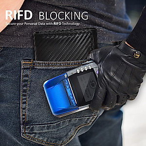 NeoMonte Handcrafted RFID Leather Wallet For Men, Sleek Trifold Front Pocket Wallet with 2 ID & 9 Cards Slots