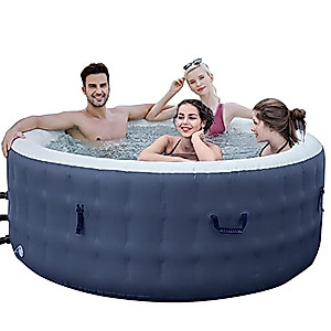 #WEJOY Inflatable Hot Tub 76 x 76 x 27 in Air Jet Spa 5 Person Outdoor Round Heated Hot Tub Spa with 120 Bubble Jets