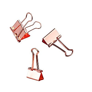 Unime Rose Gold Stapler Acrylic Desktop Stapler with 1000 PCS Rose Gold Staples and 10 Pieces Blinder Clips for Office School Home Accessory