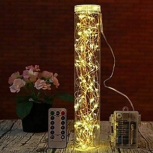 Lxcom Lighting Fairy String Lights 6.56Ft 280leds 14 Strands Battery Operated Copper Wire Branch Lights 8 Modes Waterfall Twinkle Lights with Timer Decorative Light for Home Festival Decor(Warm White)