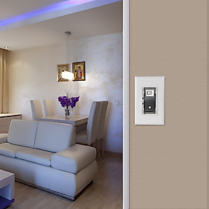 SK-7 Wireless DIY Easy to intall 3-Way Dimmable On Off Anywhere Lighting Home Control Dimmer Wall Switch Set, no neutral wire required.