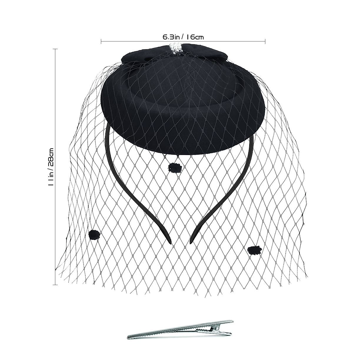 1920s Vintage Fascinators Hats Pillbox Hat with Veil Top Hat for Women Cocktail Tea Party Wedding Halloween Christmas