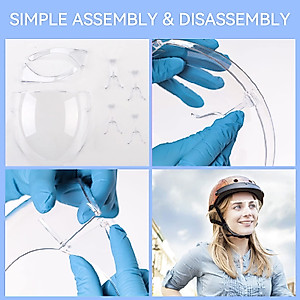 PICcircuit Face Shield with Glasses 4 Pack, Anti-Fog Clear Face Mask Full-Face Protection Reusable Breathable See Through Goggles for Adults