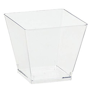 amscan Tableware Cube Plastic Container, 3", Clear