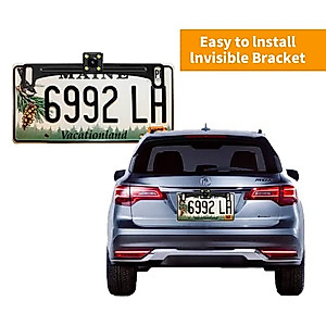 Universal Reverse Camera Metal Bracket, Backup Camera Bracket for Dash Cam Mirror Camera Kit, Stable Car Rear View Camera License Plate Bracket Mount Only for US License Plate