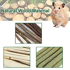 NEREIDS NET 300g Hamster Natural Snack Kit Apple Sticks, Teeth Grinding Toy, Timothy Hay Sweet Bamboo Chew Teeth Care Wood Toys for Gerbil Bunny Chinchilla Guinea Pig Pets Food
