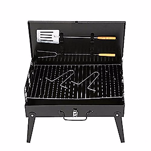 RJMOLU Portable BBQ Foldable Barbecue Grills for 3-5 Person, Outdoor Garden Charcoal Barbeque Burner Oven in Patio Party Cooking Picnic