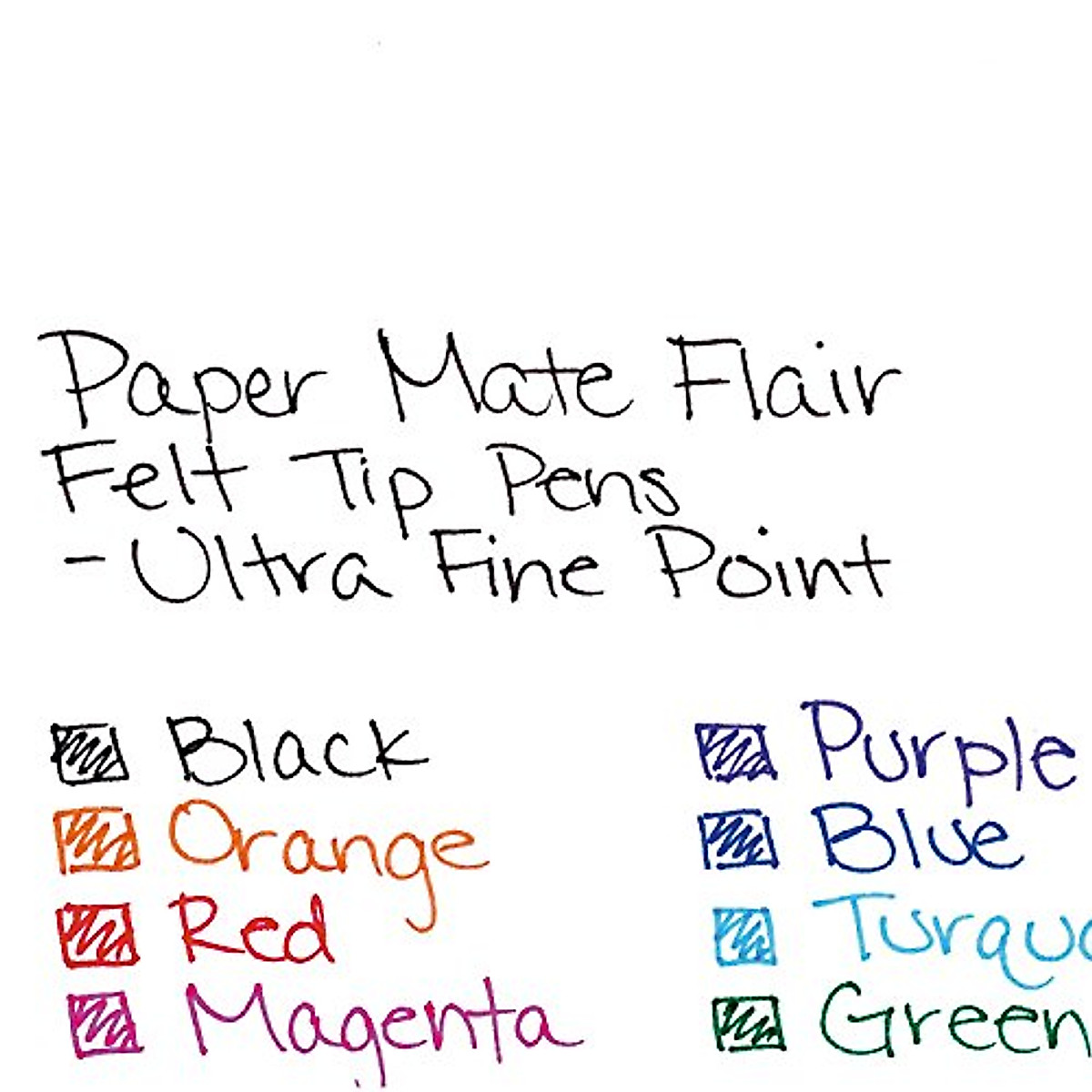 Paper Mate 62145 Flair Porous Point Stick Liquid Pen, Assorted Ink, Ultra Fine, 8/St