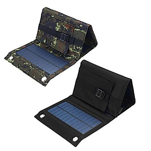 10W Foldable Solar Panel, 5V 1.38A(Max) Mini Portable Foldable Solar Cell Polycrystalline Silicon Solar Outdoor Charger Compatible with Cell Phones, Mini Fans for Outdoor Camping, Backpacking, Hiking