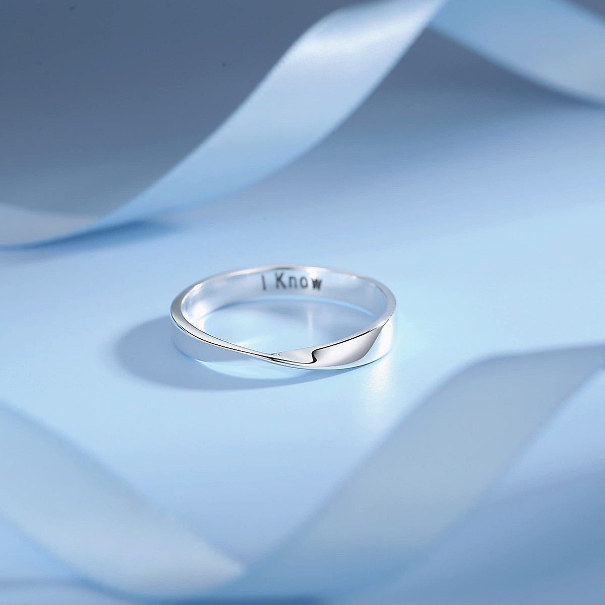 BUNJOOL Personalized friendship ring Mobius Twist Best Friend sterling silver ring is suitable for two good friends Bff soul sisters lovers Twin his and her love gifts Simple commitment Carved custom