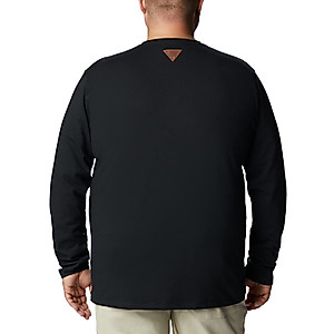Columbia Men's Roughtail Work Long Sleeve Pocket Tee, Black, Large
