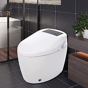 Smart Toilet One Piece Toilet with Heated Seat, Modern Smart Bidet Toilet Auto Flush, Auto Open/Close, Warm Water and Dry, Multi Function Remote Control