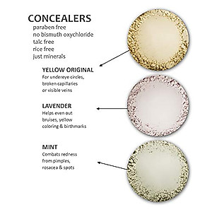 Demure Mineral Make Up, Mineral Concealer (Original), Dark Circles Under Eye Treatment, Under Eye Concealer, Made with Pure Crushed Minerals, Loose Powder. Concealer (Yellow) By Demure (2 grams)