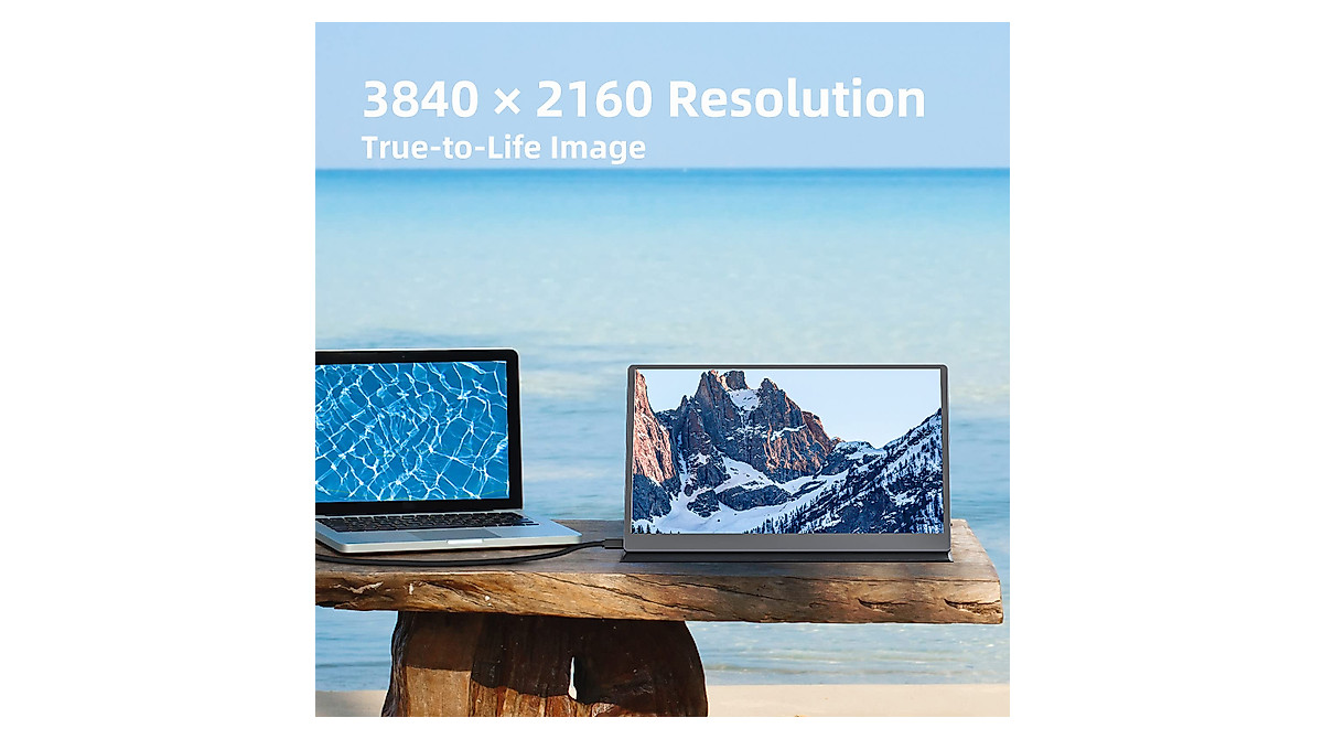 4K Portable Monitor 15.6" | USB-C & Mini HDMI Compatible