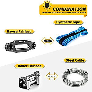 WeiSen ATV 4 7/8" Aluminum Winch Fairlead for 2000-3500 LBs, Synthetic Rope Hawse Fairlead 124MM for ATV Winches