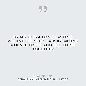 Sebastian Mousse Forte, Strong-Hold Mousse for Professional Hair Styling, 7 oz