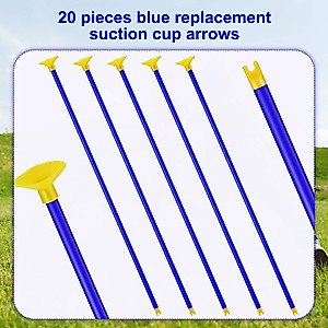 20 Pieces Replacement Suction Cup Arrows Kids Archery Toy Replacement Arrows with Rubber Tip Outdoor Indoor Sports for Boys Girls