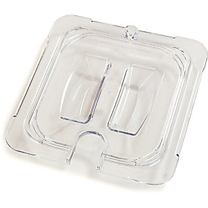 Carlisle FoodService Products 10311U07 Polypropylene Universal Handled Notched Lid, 6-7/8" Length x 6.31" Width x 7/8" Height, Clear, For TopNotch One-Sixth Size Food Pans (Case of 6)