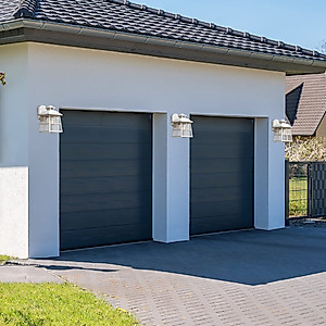 FUDESY Dusk to Dawn LED Outdoor Wall Lantern,White Plastic Photocell Sensor Porch Light with 8W 800LM Edison Filament Bulb,Exterior Wall Mount Light Fixture for Yard,Patio,Garage,FDS747EPSW1