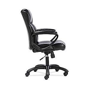 HON Sadie Mid-Back Executive Chair, with Fixed Padded Arms, PACKS, Black