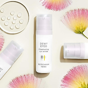 Beekman 1802 Dewy Eyed Illuminating Eye Serum - Fragrance Free - 0.5 oz - Reduces Puffiness & Dark Circles - With Goat Milk & Aloe Vera - Good for Sensitive Skin - Cruelty Free