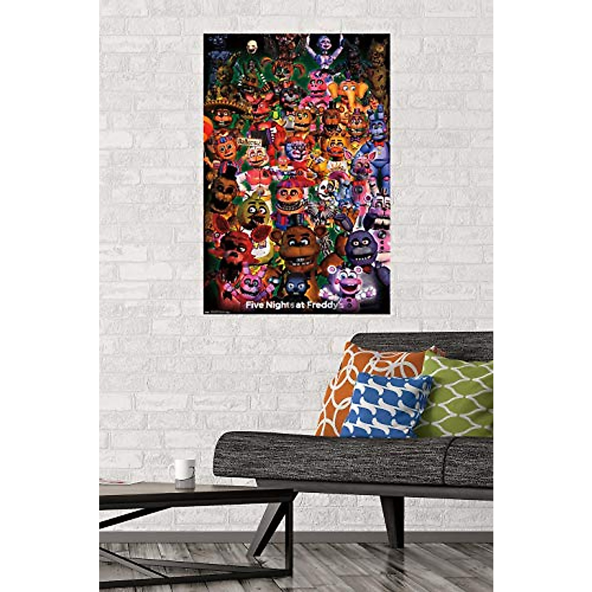Trends International Five Nights at Freddy's - Ultimate Group Wall Poster, 22.375" x 34", Poster & Mount Bundle
