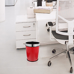 Operitacx Vintage Household Trash Can Lidless Retro Garbage Bin Kitchen Bathroom Office Bedroom Waste Bucket