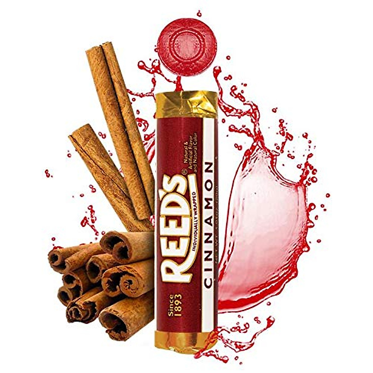 Reed’s Cinnamon Candy Rolls | Traditional Cinnamon Hard Candy | Reed’s Classic Spiced Hard Cinnamon Candy Brought To You By Iconic Candy | 24 Count…