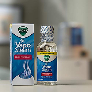 Vicks VapoSteam Medicated Liquid with Camphor, a Cough Suppressant, 8 Oz – VapoSteam Liquid Helps Relieve Coughing, for Use in Vicks Vaporizers and Humidifiers
