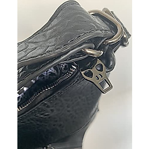 Downupdown Women Handbag Print Shoulder Bag Skull Rivet Crossbody Satchel Messenger Large Tote Purse Handbag (Black1)