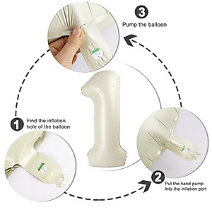 Number 2 Balloon 40 Inch Cream White Giant Two Balloon Number Birthday Decorations, 2nd 12 21st Party Celebration Decorations Graduations Anniversary Baby Shower