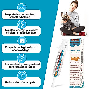 Oral Calcium Supplement for Dogs & Cats in Labor-for Whelping, Nursing, Calcium Deficiency- Fast Absorbing, Keeping Energetic, Supporting Efficient Delivery(30 ml Liquid)