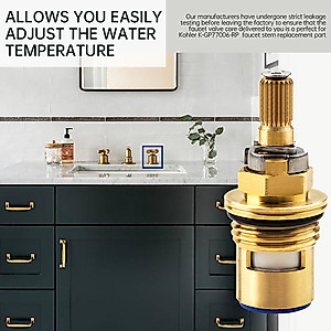 Faucet Cartridge Replacement for Kohler Parts K-gp77006-rp Fit for Kitchen Bathroom Faucet Shower Stems Replacement Ceramic Valve (COLD)