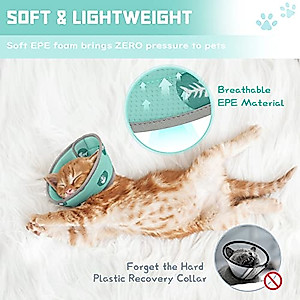 Supet Cat Cone Collar Soft to Stop Licking After Surgery Cat Recovery Collar for Small Large Cats Adjustable Elizabethan Collar for Cats Kittens