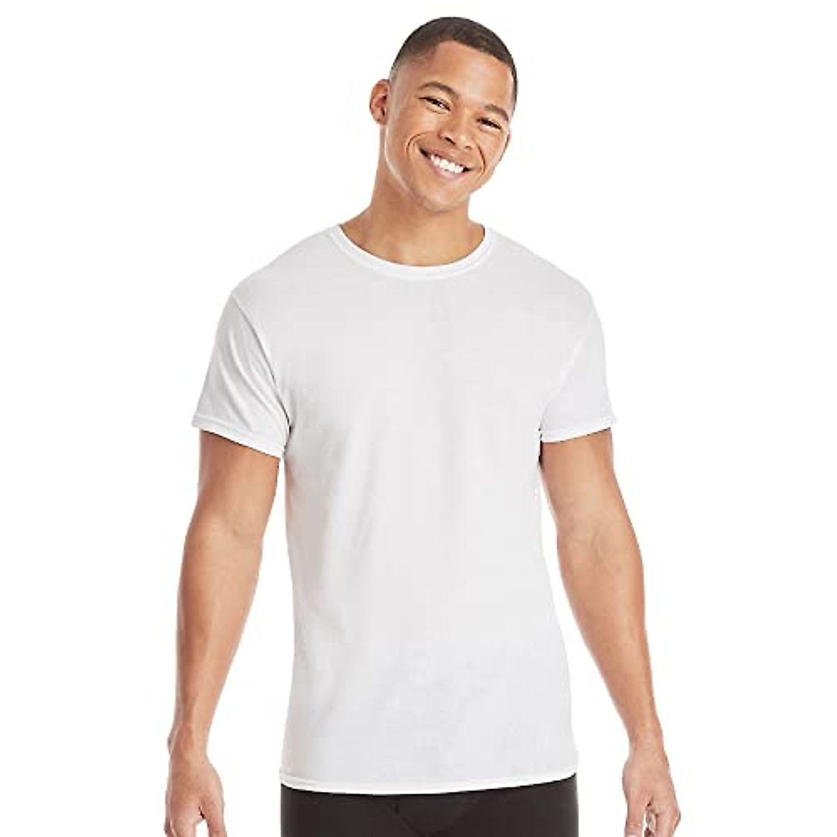 Hanes Men's White T-Shirt Pack (Colors Available), Moisture-Wicking Shirts, 100% Cotton Undershirts for Men, Multipack