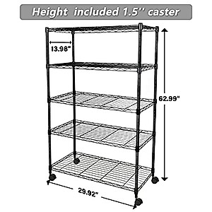 InfiniPower Storag Shelf Unit Heavy Duty Adjustable, 35.43" D x 17.72" W x 65.35" H, 4 Tier