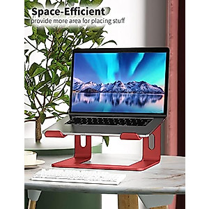 Laptop Stand for Desk Aluminum Computer Stand for Laptop Riser Holder Notebook Stand Compatible with MacBook Air Pro, Dell, HP, Lenovo Samsung, Alienware All Laptops 11-17.3” (Red)