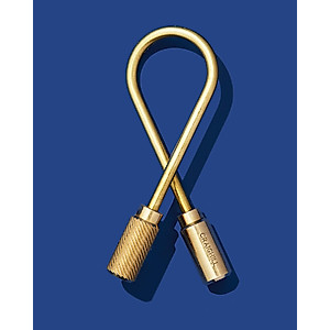 Craighill Closed Helix Keyring - 2” Carabiner Keychain Clip, Modern Minimalist Keyring for Car Keys, Heavy Duty, Lightweight, Helix Shape - Brass