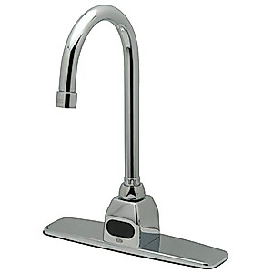 Zurn AquaSense® Single Hole Gooseneck Sensor Faucet with 1.5 gpm Flow Control and 8" Widespread Cover Plate in Chrome
