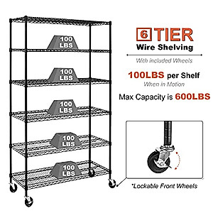 YYkokocat 6000Lbs Capacity Heavy Duty Storage Shelves Commercial Wire ...